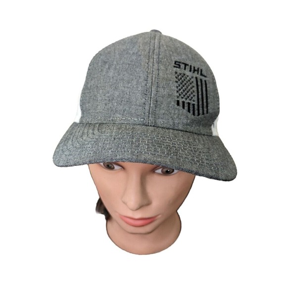 Stihl | Accessories | Stihl Mens Trucker Hat Gray White American Flag ...